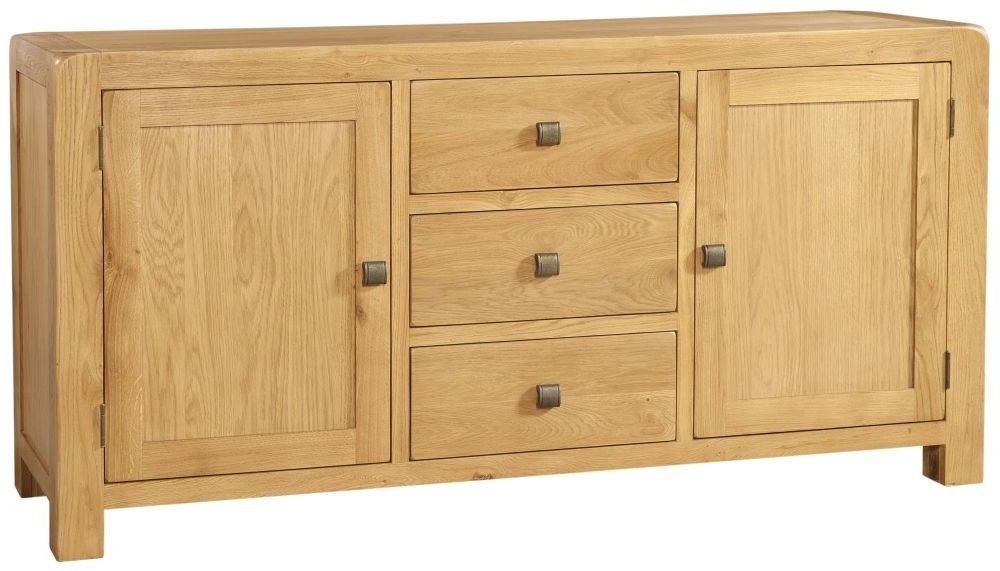 Curve Oak 165cm Large 2 Door Sideboard | Choice Furniture Superstore UK
