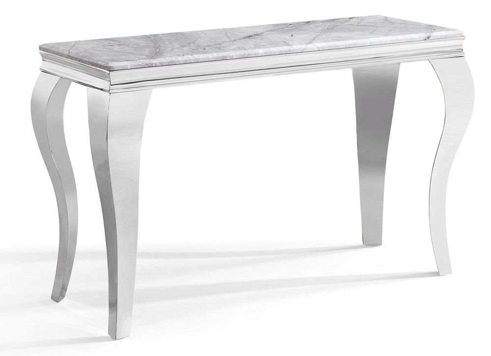 Louis Grey Marble and Chrome Console Table | Choice Furniture Superstore UK