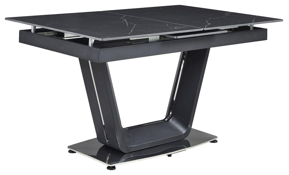 Alpha Black Ceramic Extending Dining Table - 140cm-180cm - CFS UK