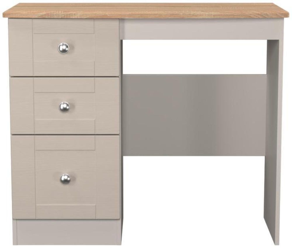Sussex Cashmere and Oak Effect 3 Drawer Single Dressing Table | CFS UK