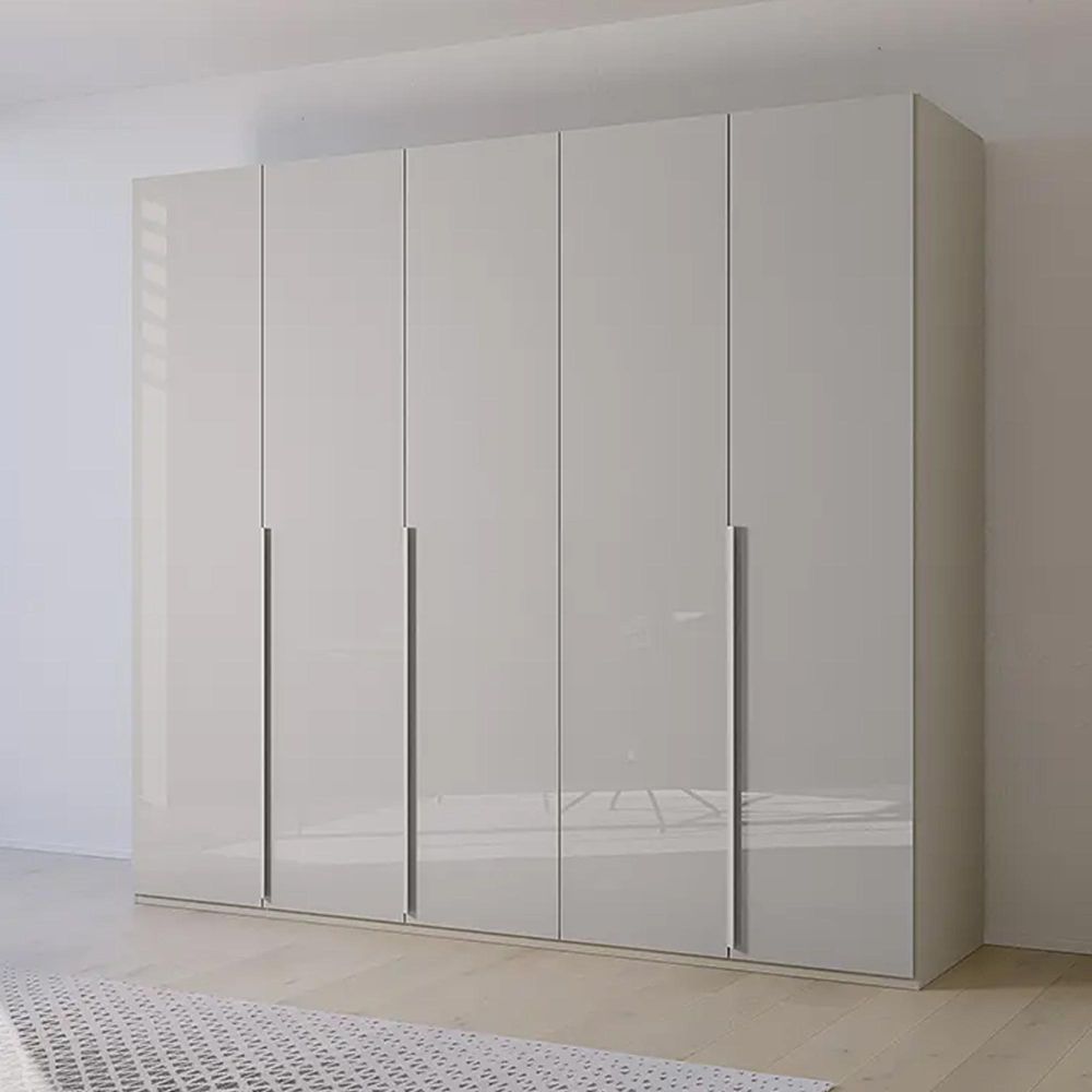 Rauch Purisma 251cm 5 Door Wardrobe - Silk Grey Glass | CFS UK