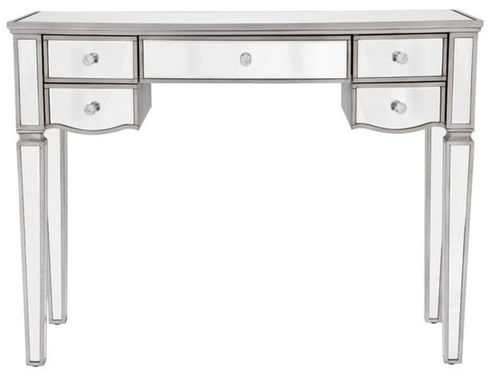 Elysee Mirrored Glass 5 Drawer Dressing Table - CFS UK