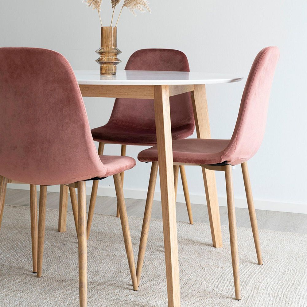 Vojens White 4 Seater Round Dining Table - 105cm | Choice Furniture ...