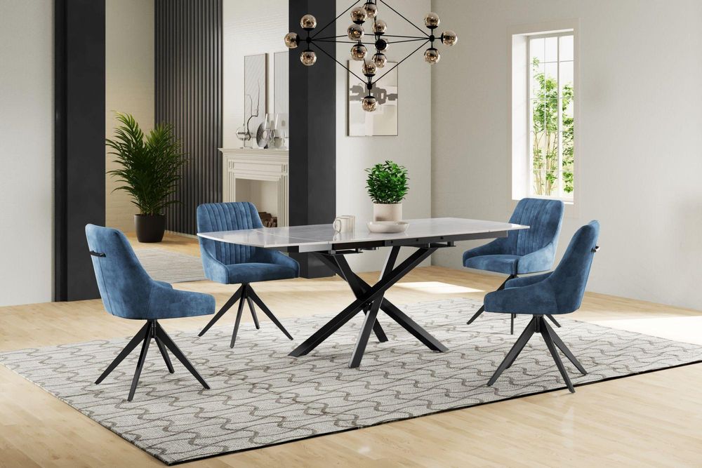 Enzo Pearla Grey Ceramic 4-6 Seater Extending Dining Table | CFS UK
