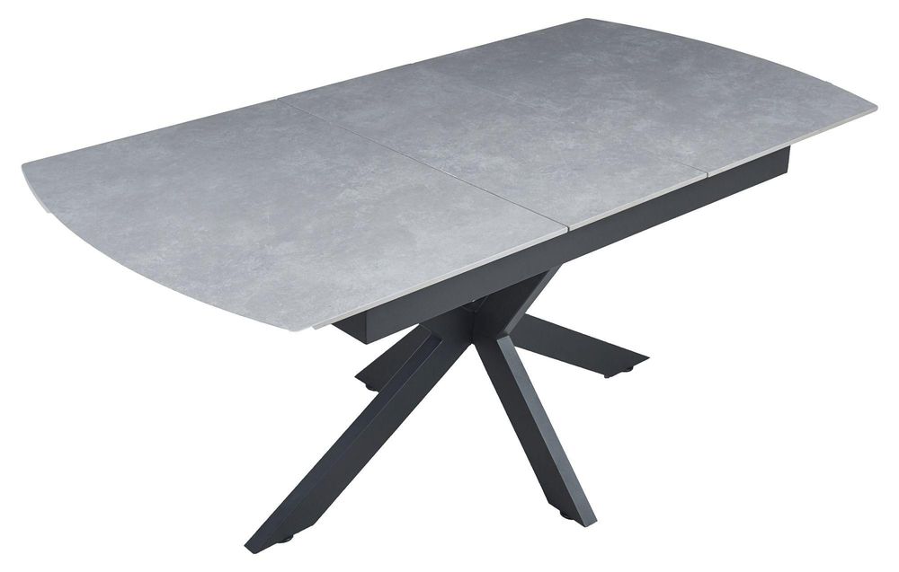 Bari Grey Ceramic Extending Dining Table with Black Star Base - 140cm ...