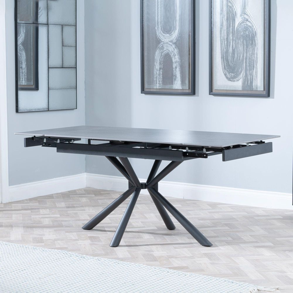 Ripon Black Ceramic Extending Dining Table - 120cm-180cm | CFS UK