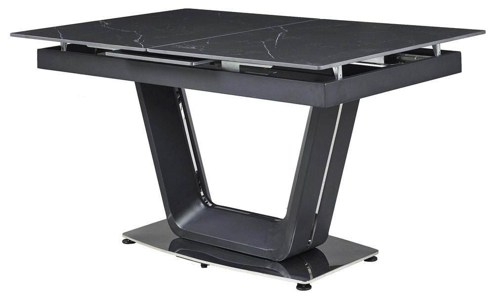 Alpha Black Ceramic Extending Dining Table - 140cm-180cm - CFS UK