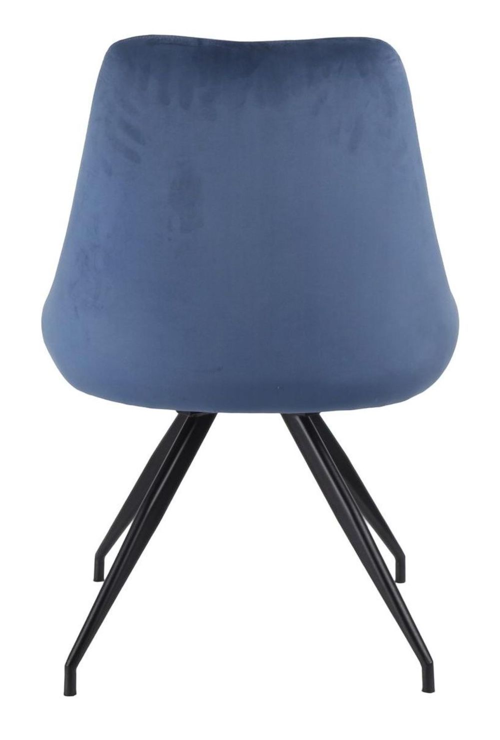 Arctic Blue Velvet Fabric Swivel Dining Chair with Black Legs | CFS UK