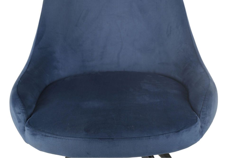 Arctic Blue Velvet Fabric Swivel Dining Chair with Black Legs | CFS UK