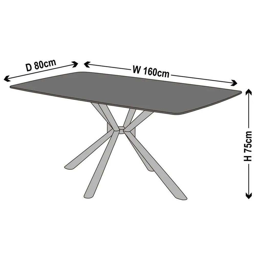 Ripon 6 Seater Grey Ceramic Dining Table - 160cm | Choice Furniture Superstore UK