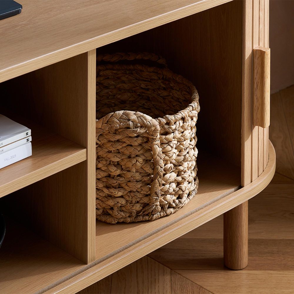 Axel Oak Fluted Curved 140cm TV Unit | Choice Furniture Superstore UK