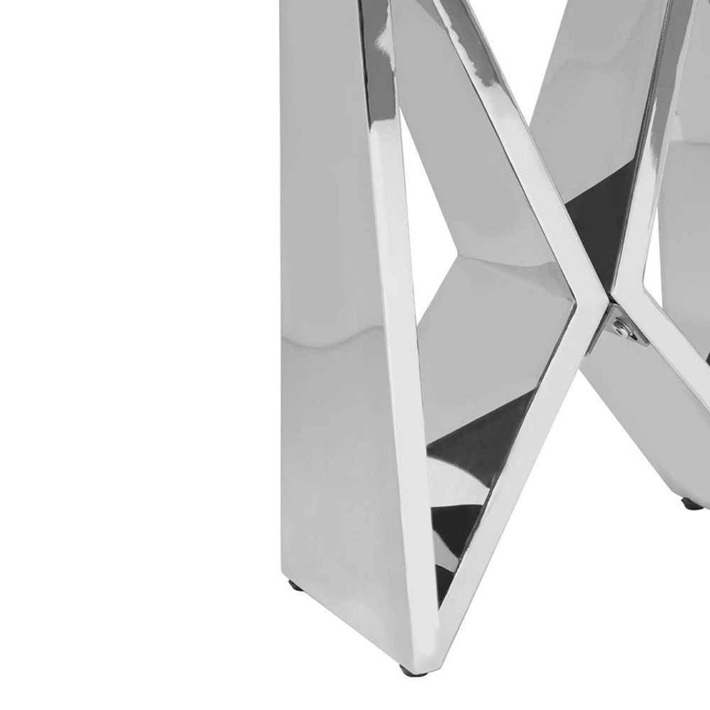 Allure Clear Glass Square End Table with Chrome Wing Base | CFS UK