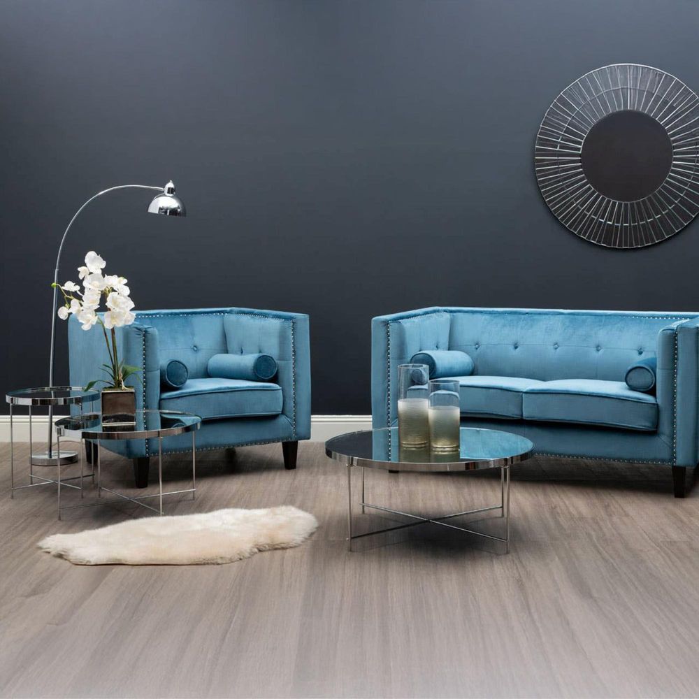 Allure Clear Mirrored Round Extra Large Side Table Legs | CFS UK