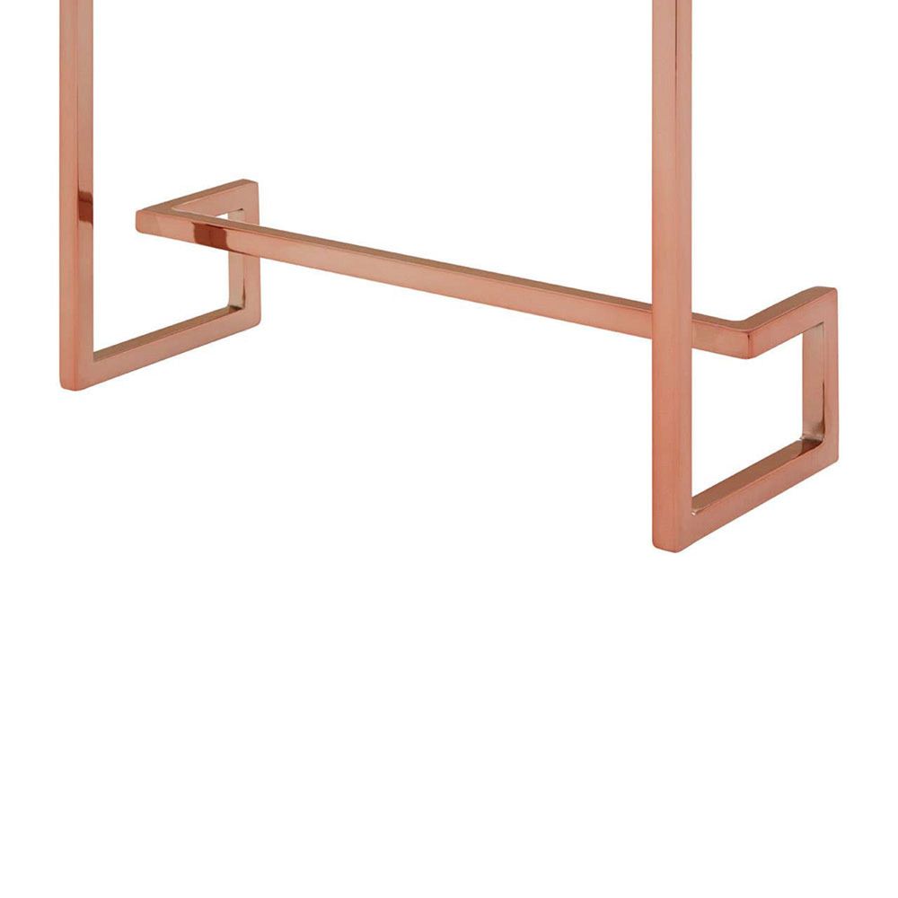 Allure White Marble Console Table with Rose Gold Angled Legs | CFS UK