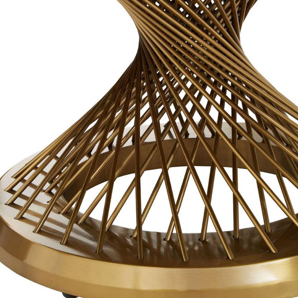 Anzio Black Glass Round Coffee Table with Gold Base | CFS UK