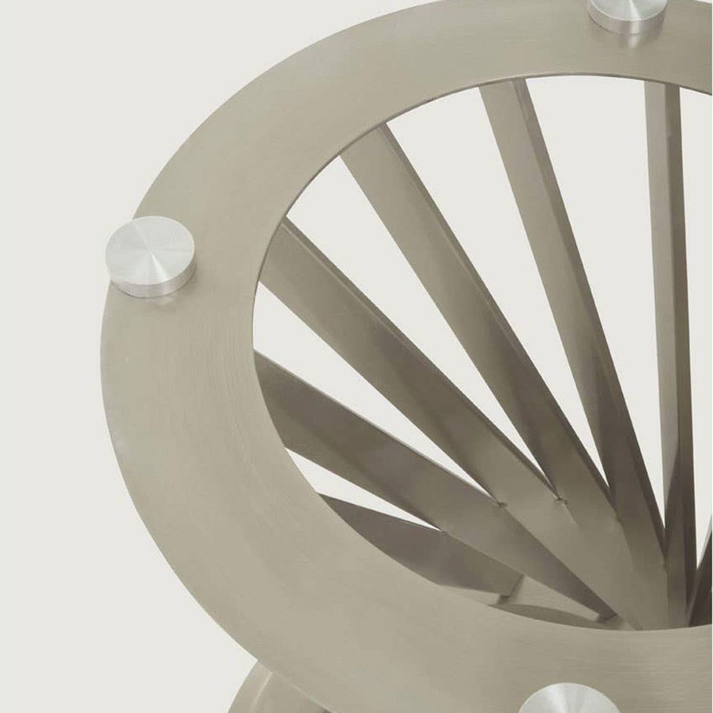 Anzio Clear Glass 2 Seater Round Dining Table with Silver Hourglass ...