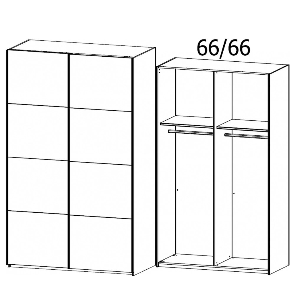 Rauch Beluga Extra 137cm 2 Door Sliding Wardrobe - Alpine White and ...