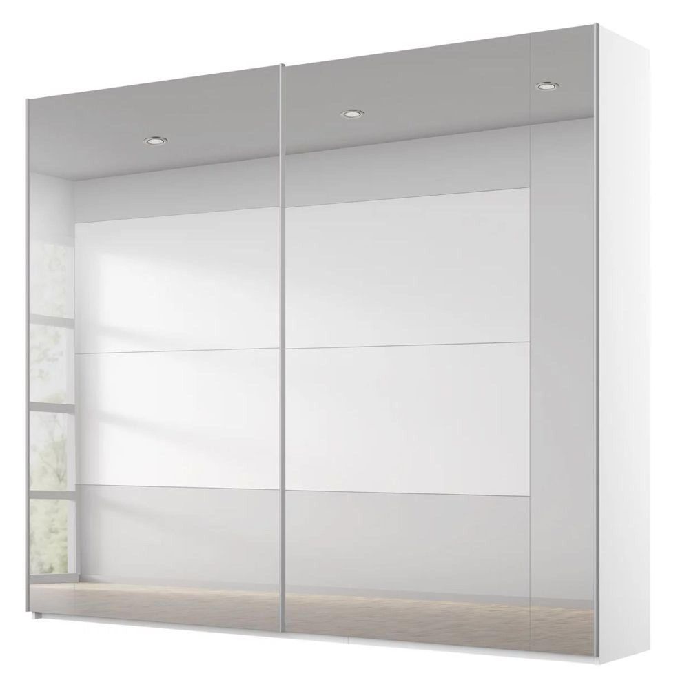 Rauch Miramar Type-4 226cm 2 Door Mirrored Sliding Wardrobe - Alpine White | CFS UK