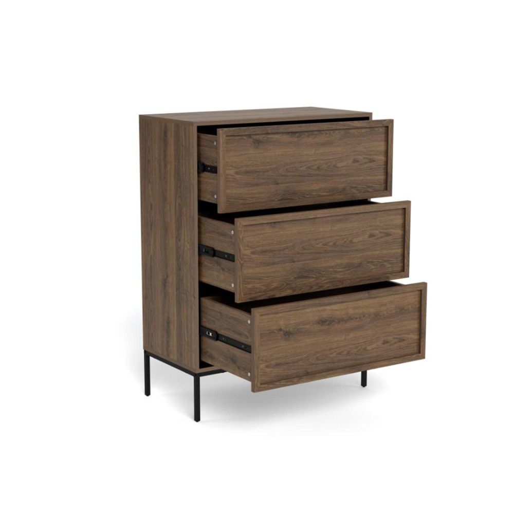 Palmdale Smoked Oak 3 Drawer Chest | Choice Furniture Superstore UK