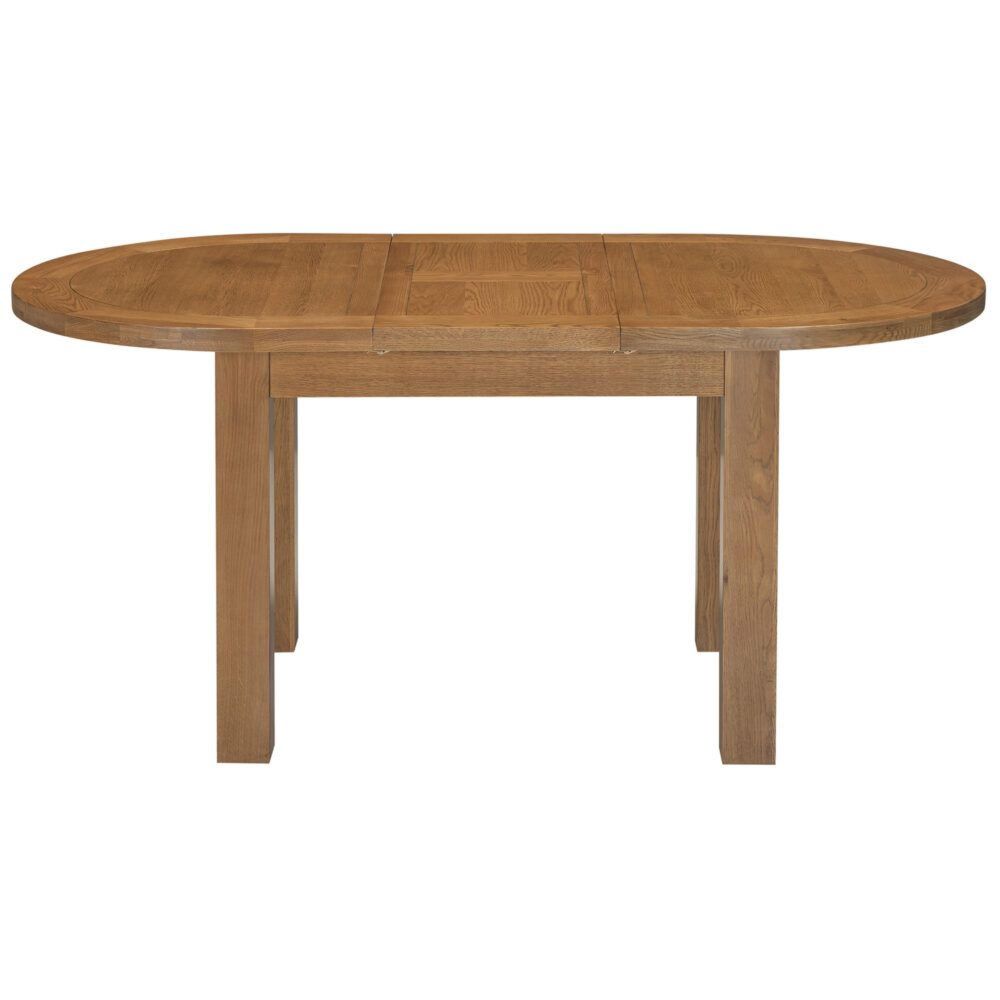 Original Rustic Oak 4-6 Seater Oval D-End Extending Dining Table ...