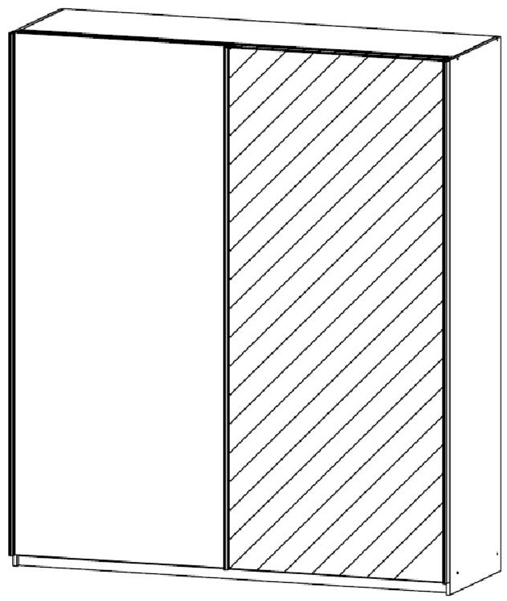 Rauch Essensa 181cm Basalt Glass 2 Door Sliding Wardrobe - White ...