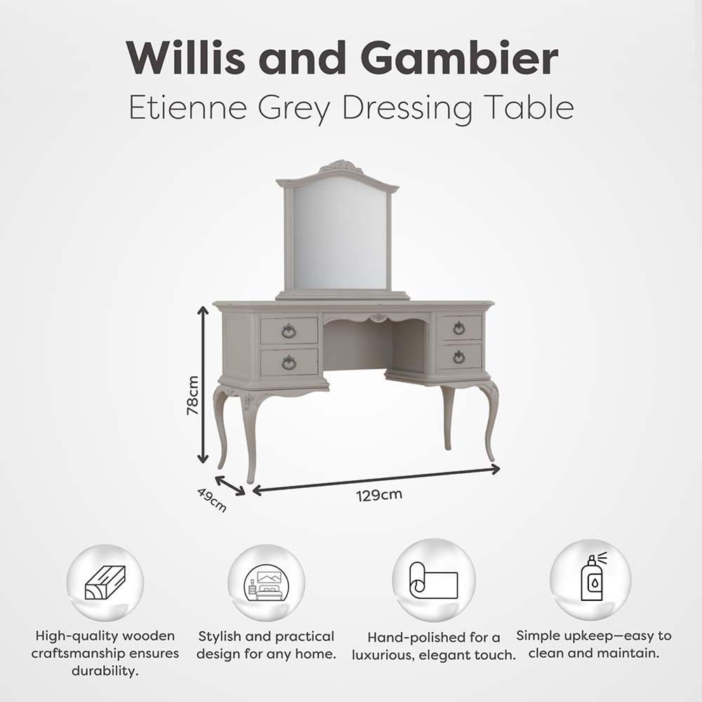Willis and Gambier Etienne Grey Dressing Table | Choice Furniture Superstore UK
