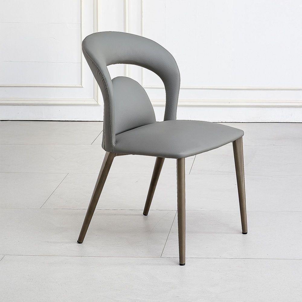 Clearance - Dixie Grey Leather Dining Chair | Choice Furniture ...