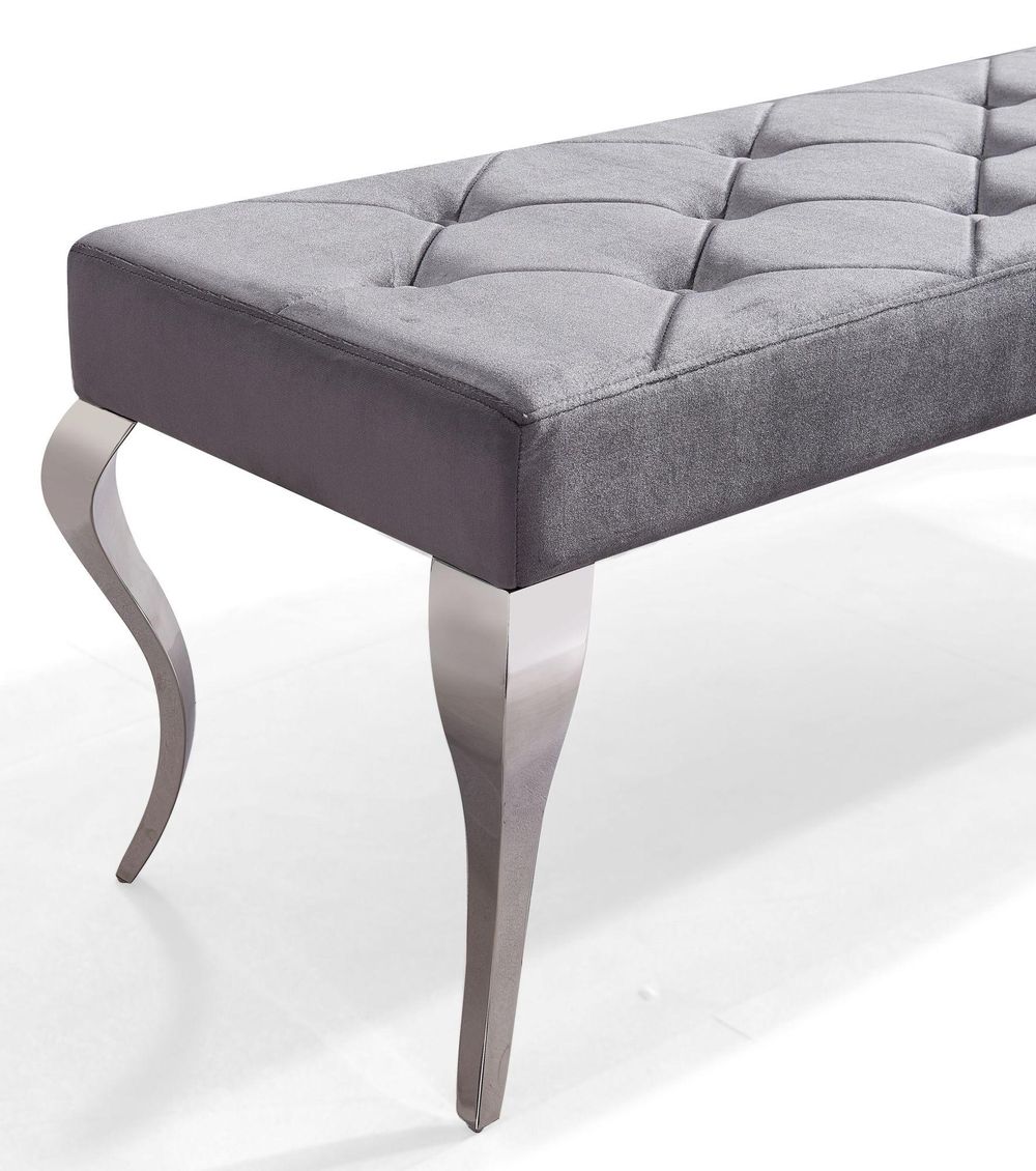 Louis Grey Velvet Fabric 170cm Dining Bench | Choice Furniture ...