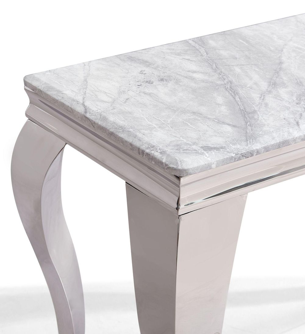 Louis Grey Marble and Chrome Console Table | Choice Furniture Superstore UK