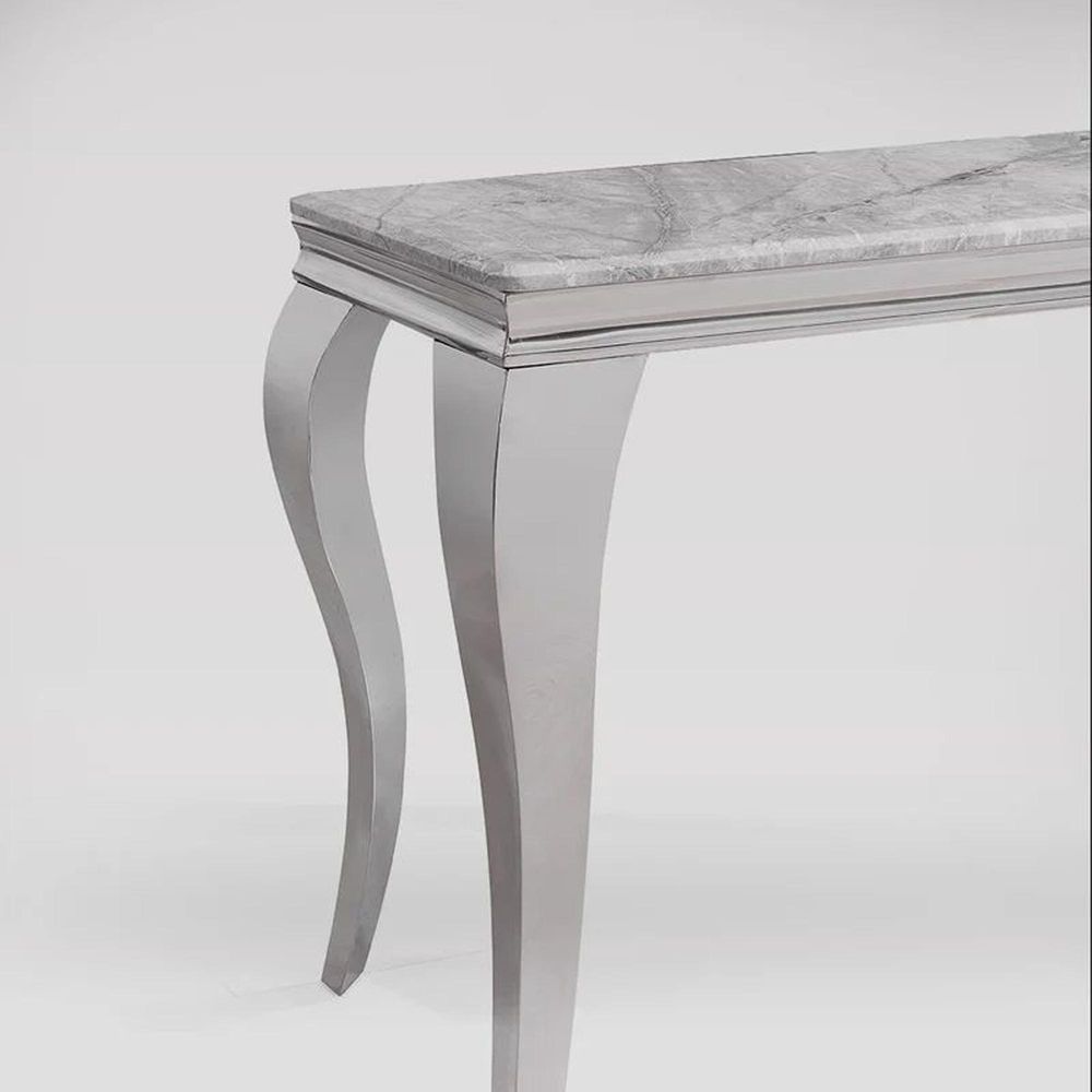 Louis Grey Marble and Chrome Console Table | Choice Furniture Superstore UK