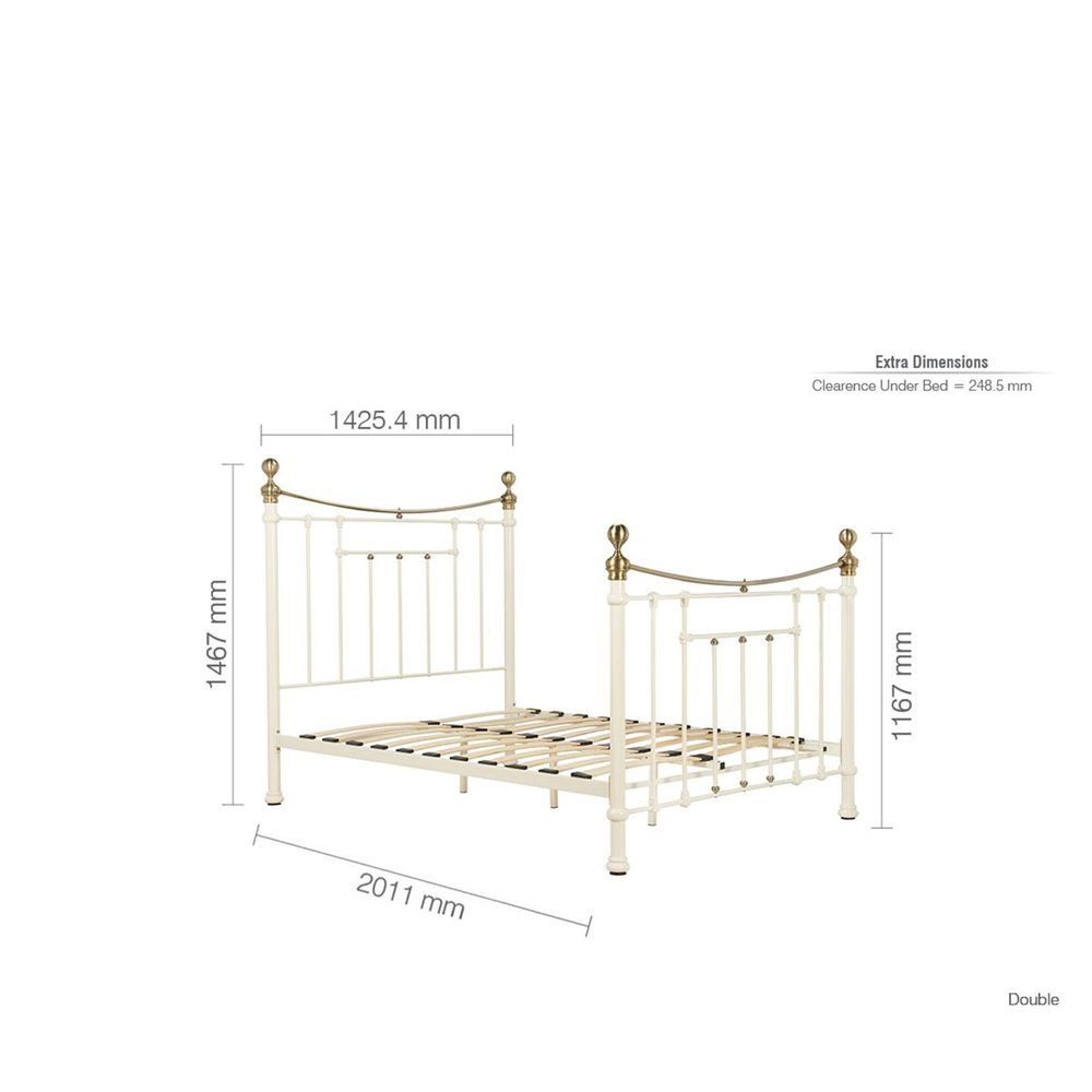 Bronte Cream Metal 4ft 6in Double Bed Frame | Choice Furniture ...