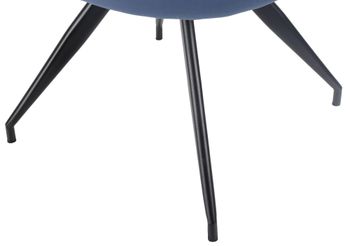 Arctic Blue Velvet Fabric Swivel Dining Chair with Black Legs | CFS UK