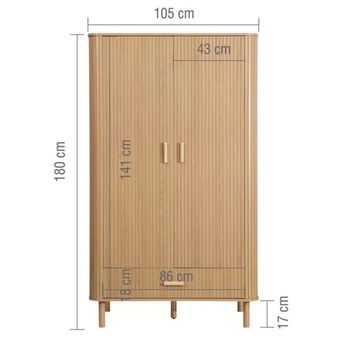 Axel Oak Fluted 2 Door 1 Drawer Wardrobe | Choice Furniture Superstore UK