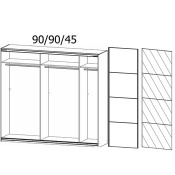 Rauch Quadra 226cm 2 Door Sliding Wardrobe with Extras - Alpine White ...