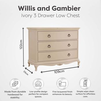 Buy Willis and Gambier Ivory Chest of Drawers, 3 Drawer Chest | CFS UK
