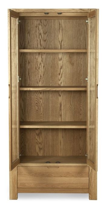 Bergen Oak Display Unit - 2 Doors 1 Drawer | Choice Furniture Superstore UK