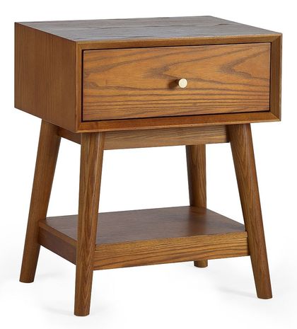 Lowry Cherry Wood Retro Style 1 Drawer Side Table Choice Furniture Superstore UK
