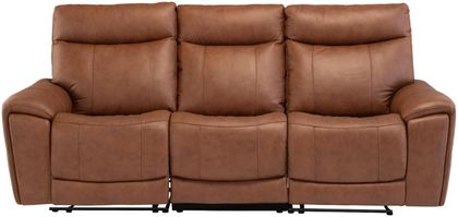 Danetti Vintage Tan Leather 3 Seater Electric Recliner Sofa CFS UK