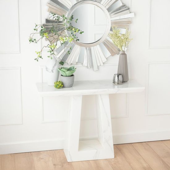 Milan White Marble Console Table | Choice Furniture Superstore UK