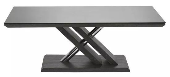 Xavi Grey Glass Top Coffee Table with X Pedestal Base | CFS UK