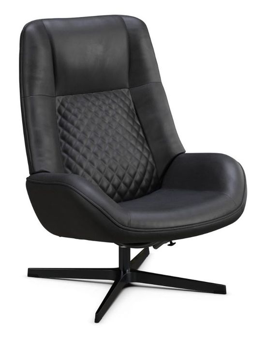 Bordeaux Balder Black Leather Swivel Recliner Chair | CFS UK