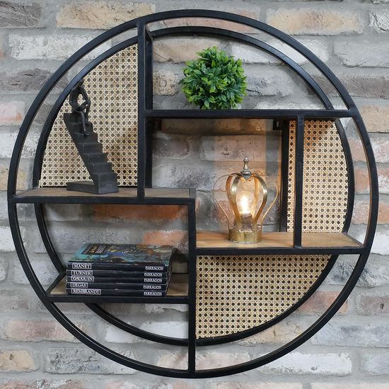 Dutch Black Metal Round Wall Unit | Choice Furniture Superstore UK