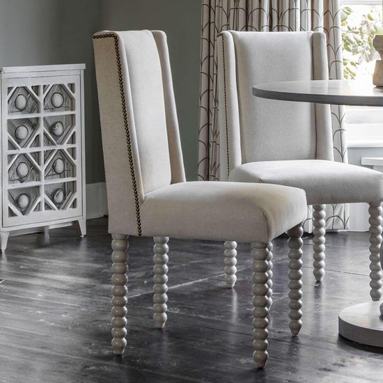 Libra Barnabus Ivory Fabric Dining Chair | Choice Furniture Superstore UK
