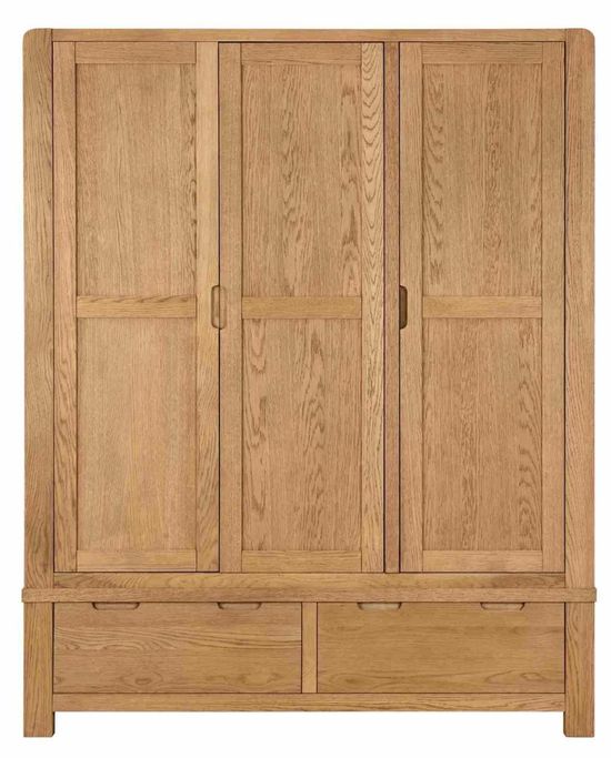 Bergen Oak 3 Door Wardrobe | Choice Furniture Superstore UK