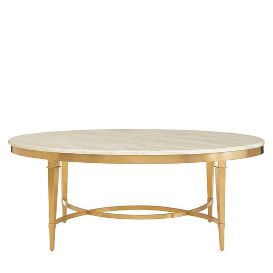 Alvaro White Marble Oval Coffee Table | Choice Furniture Superstore UK