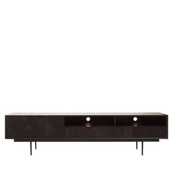Jakara Black and Metal Storage TV Unit | Choice Furniture Superstore UK