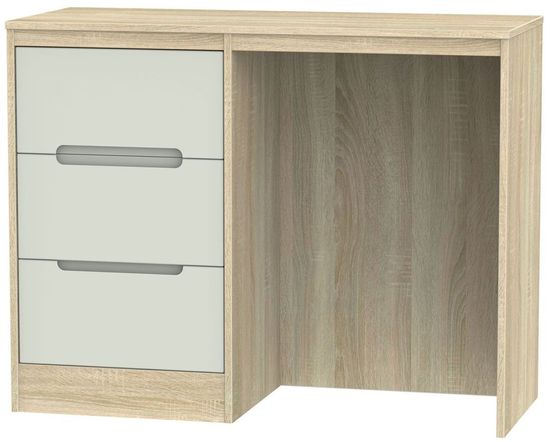Monaco Cashmere Matt and Oak Effect 3 Drawer Single Dressing Table | CFS UK