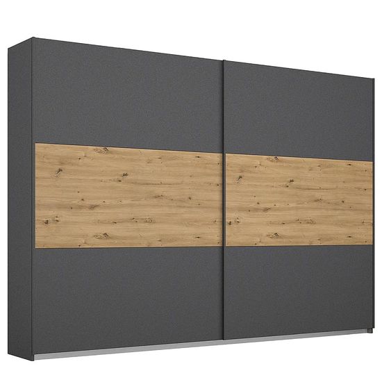 Rauch Miro 261cm 2 Door Sliding Wardrobe - Metallic Dark Grey and ...