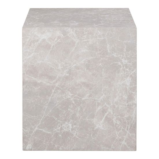 Prague Beige Marble Effect Square Side Table | Choice Furniture ...