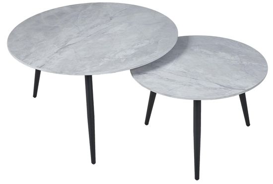 Glade Grey Round Ceramic Coffee Table (Set of 2) | Choice Furniture ...